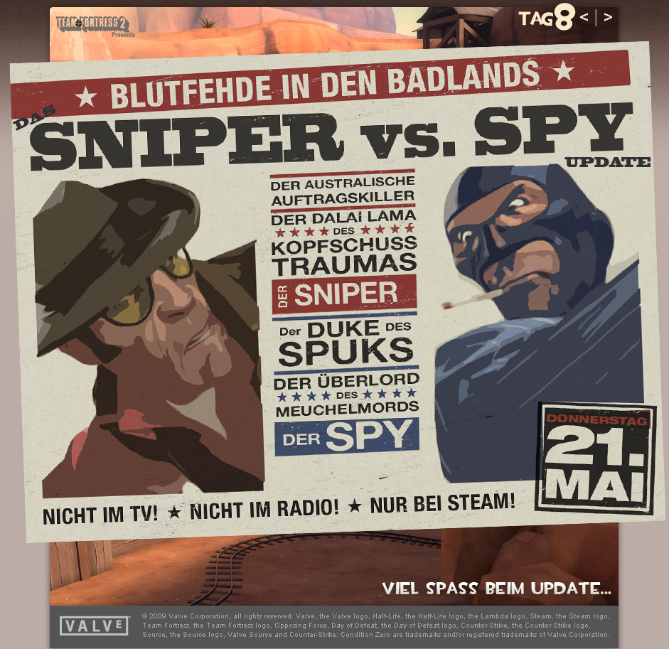 File:Sniper vs Spy Update Day 8 de.png - Official TF2 Wiki | Official ...